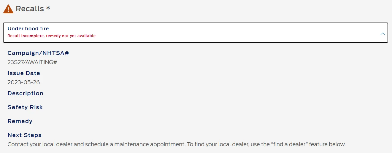 ⚠️ Recall 23S27 & Delivery Hold on 2.5L Maverick Hybrids for Under Hood ...
