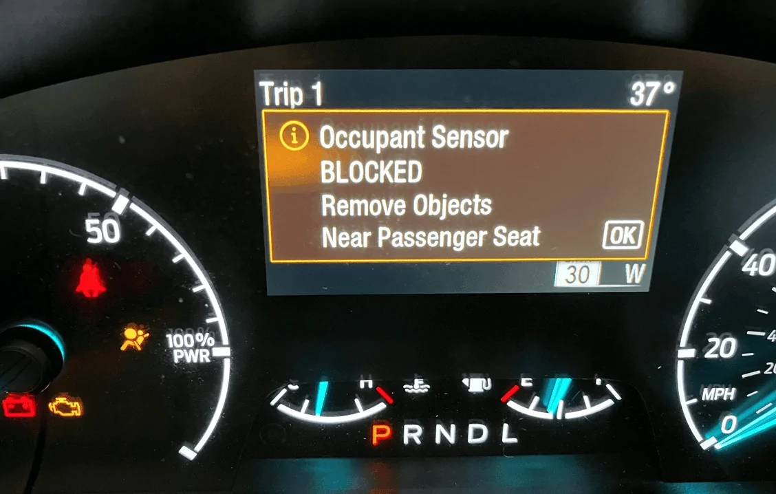 Occupant Sensor Blocked Remove Objects Near Passenger Seat- Showed up ...