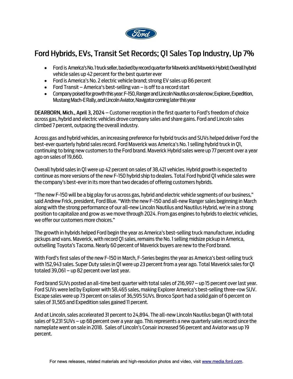 Maverick March 2024 & Q1 Sales & Production: 13,357 Sold / 13,156 ...