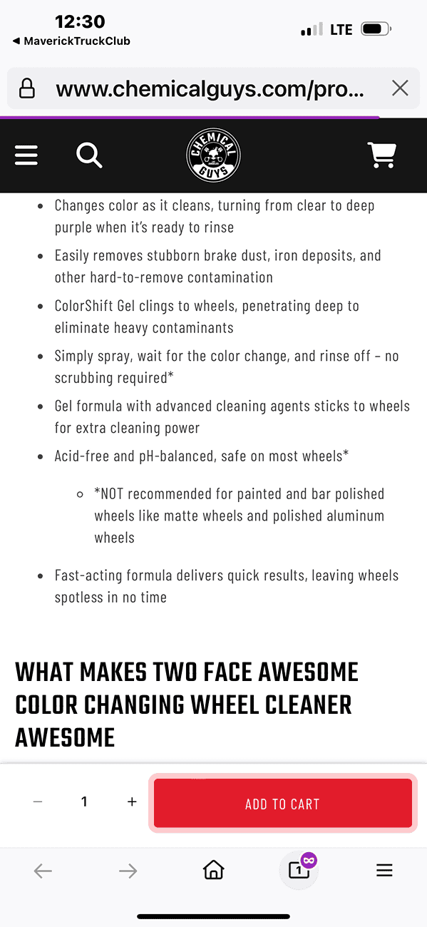 Two Face Color Changing Wheel Cleaner | MaverickTruckClub - 2022+ Ford ...