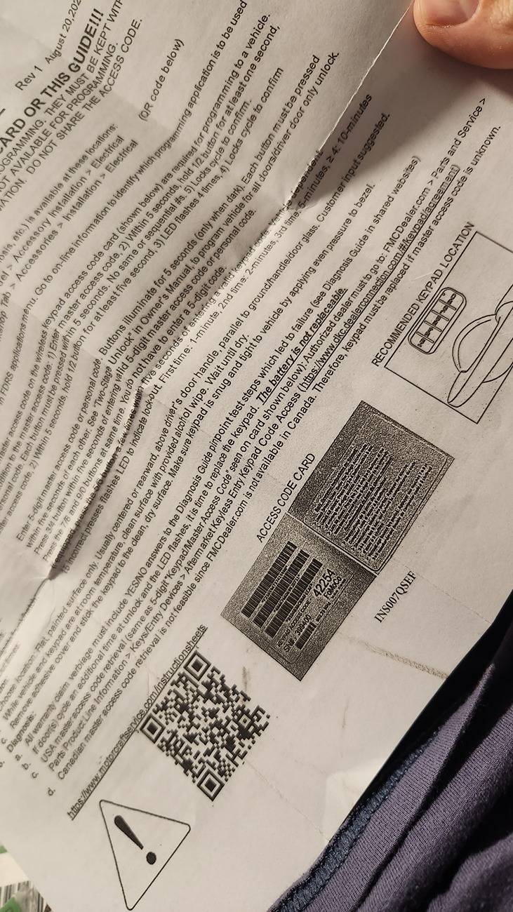 2025 securicode keypad issue | MaverickTruckClub - 2022+ Ford Maverick ...