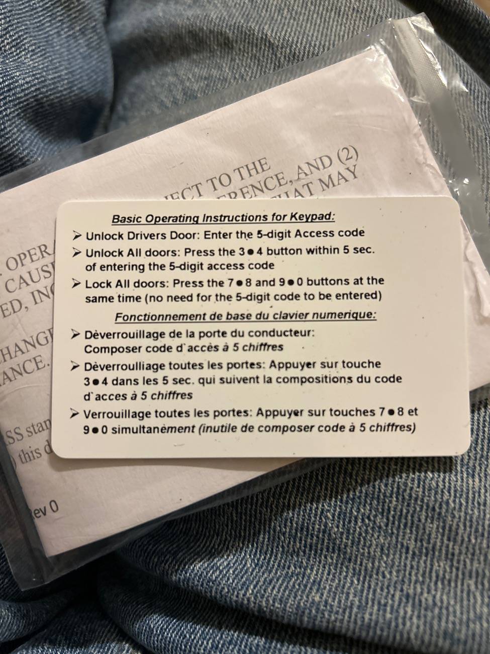 2025 securicode keypad issue | MaverickTruckClub - 2022+ Ford Maverick ...