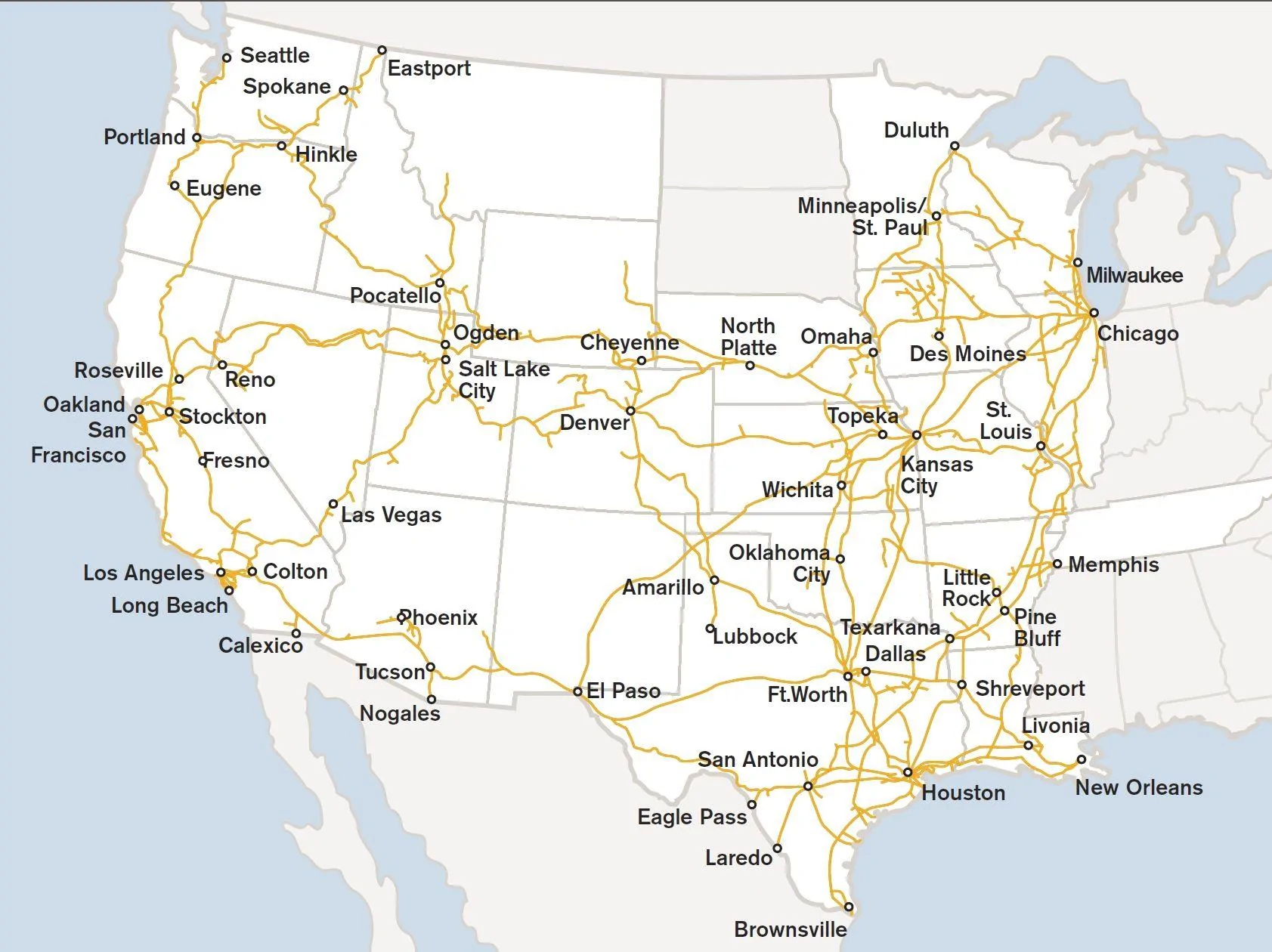 Map of Union Pacific rails | MaverickTruckClub - 2022+ Ford Maverick ...