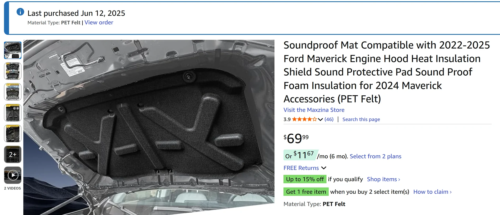 Maxzina hood insulation dented the hood - Beware! | MaverickTruckClub ...