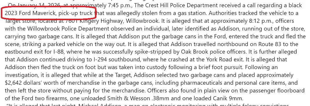 Anybody here get their truck stolen yesterday in Cook/DuPage County IL ...