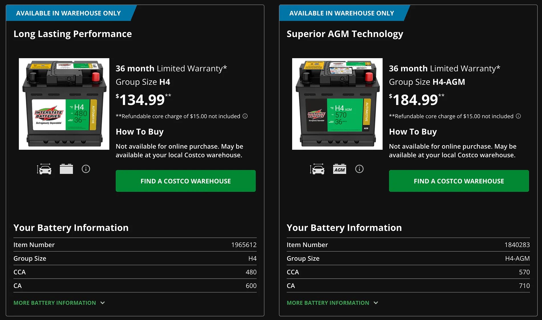 12 V H4 AGM battery at Costco | MaverickTruckClub - 2022+ Ford Maverick ...