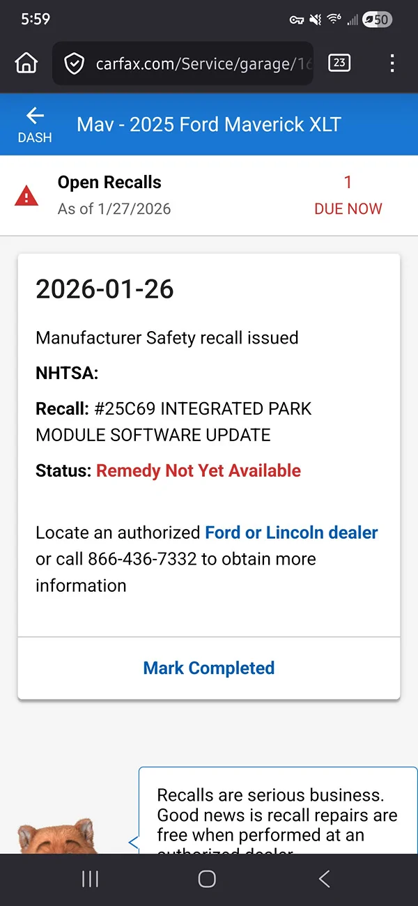 New Recall #25C69 Integrated Park Module Software Update ...