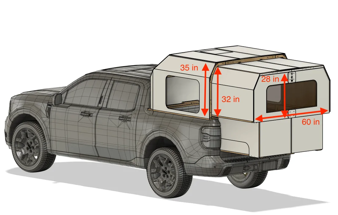 Hard sided camper shell system design for Maverick | MaverickTruckClub ...