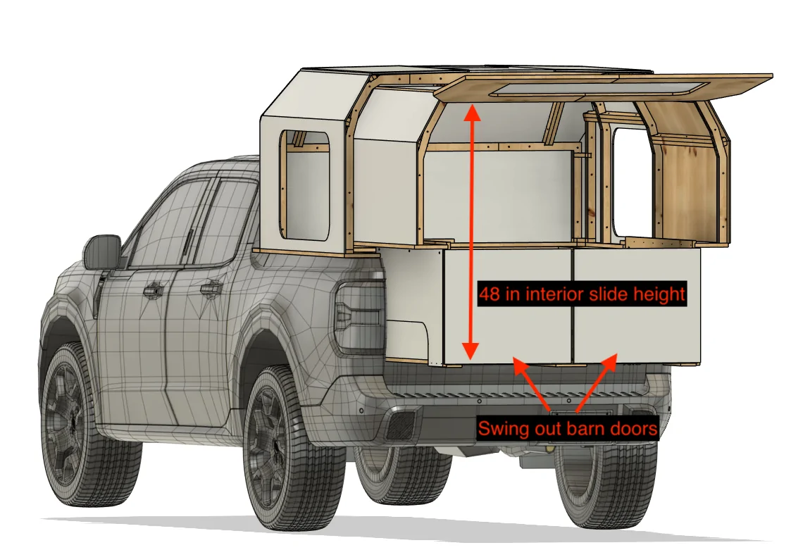 Hard sided camper shell system design for Maverick | MaverickTruckClub ...