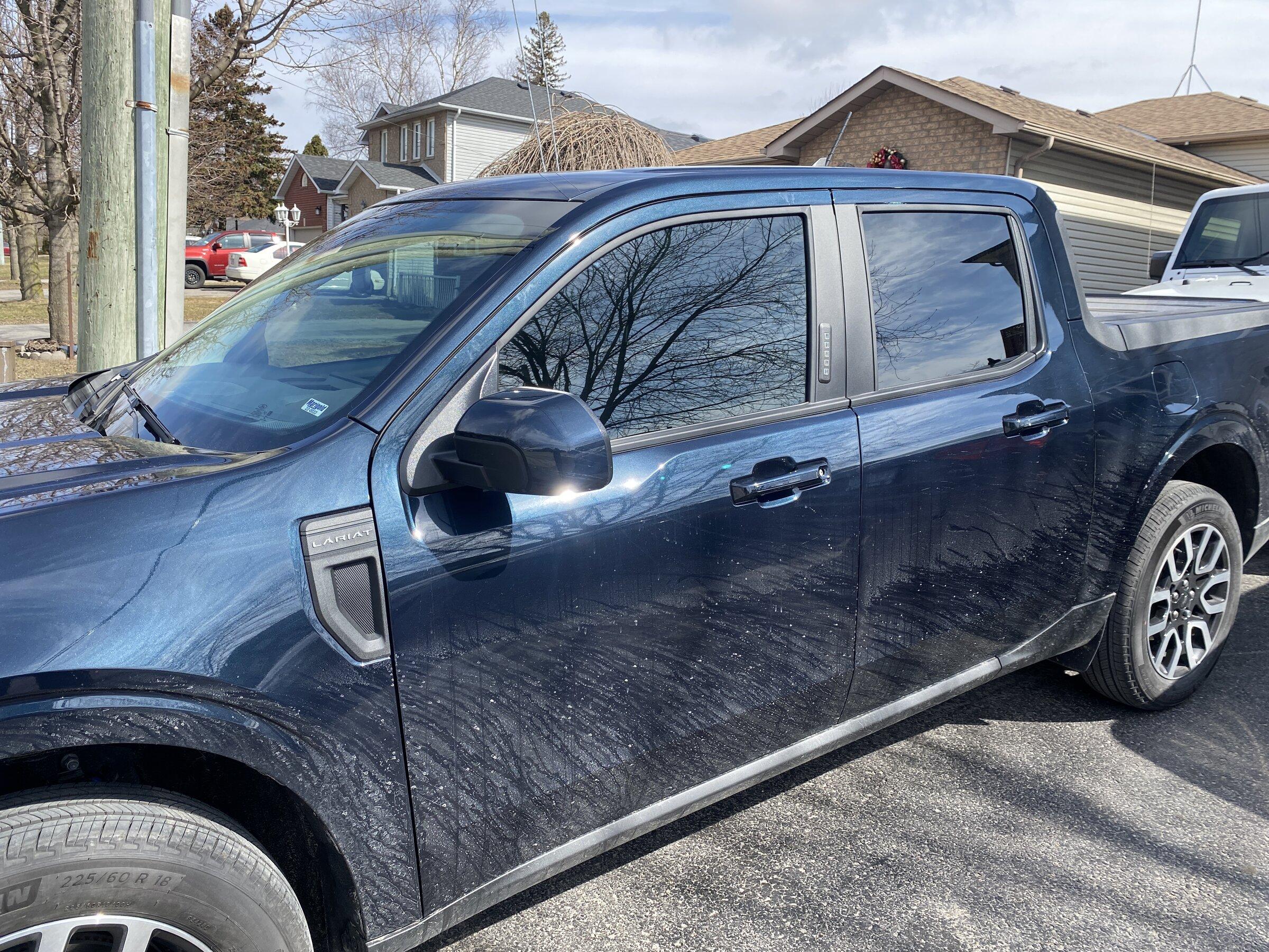 35% tint on front windows and factory “stain” on rear passenger windows ...