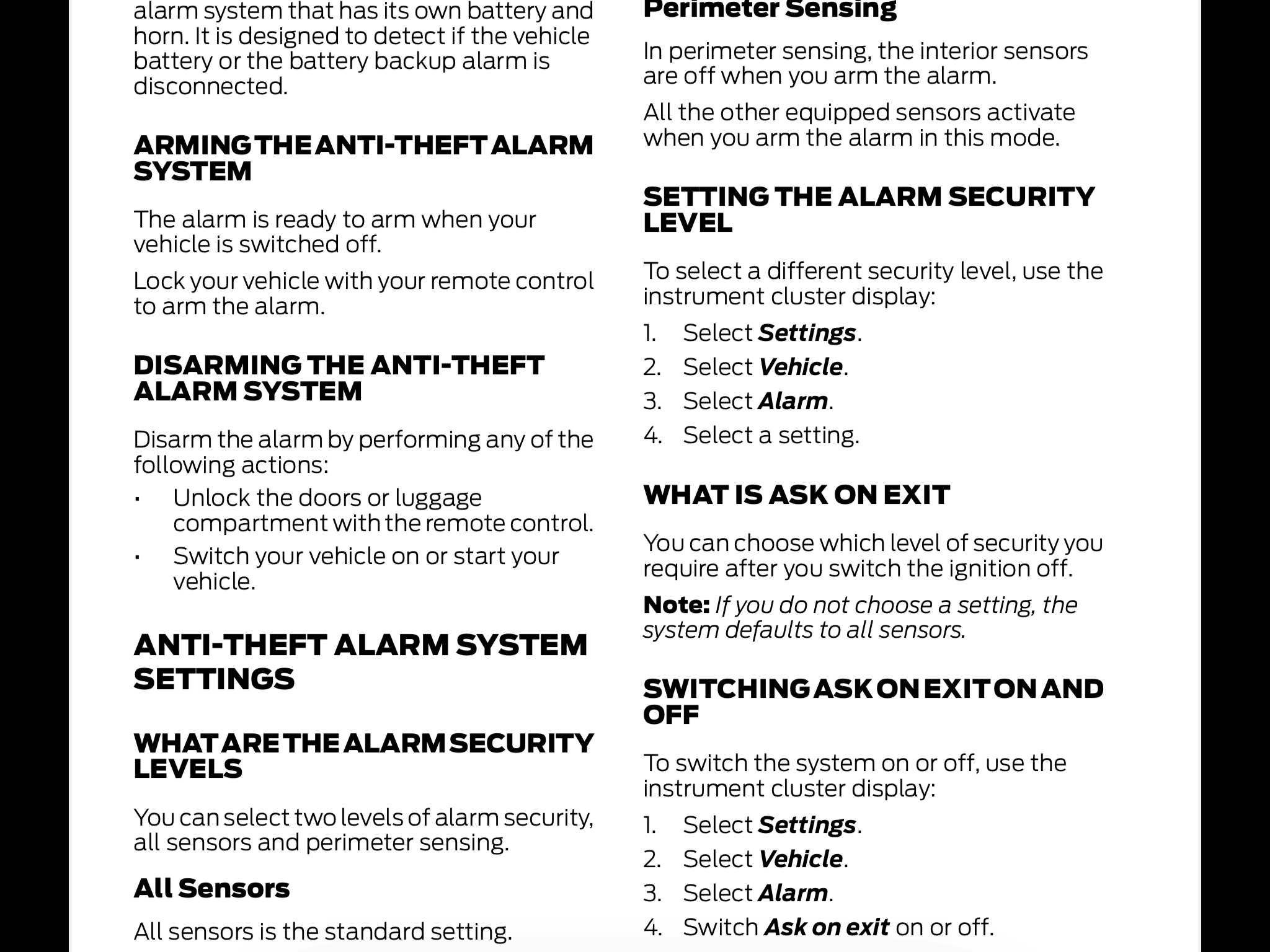 Perimeter Alarm on Lariat/XLT, No Interior/Inclination Sensors? | Page ...