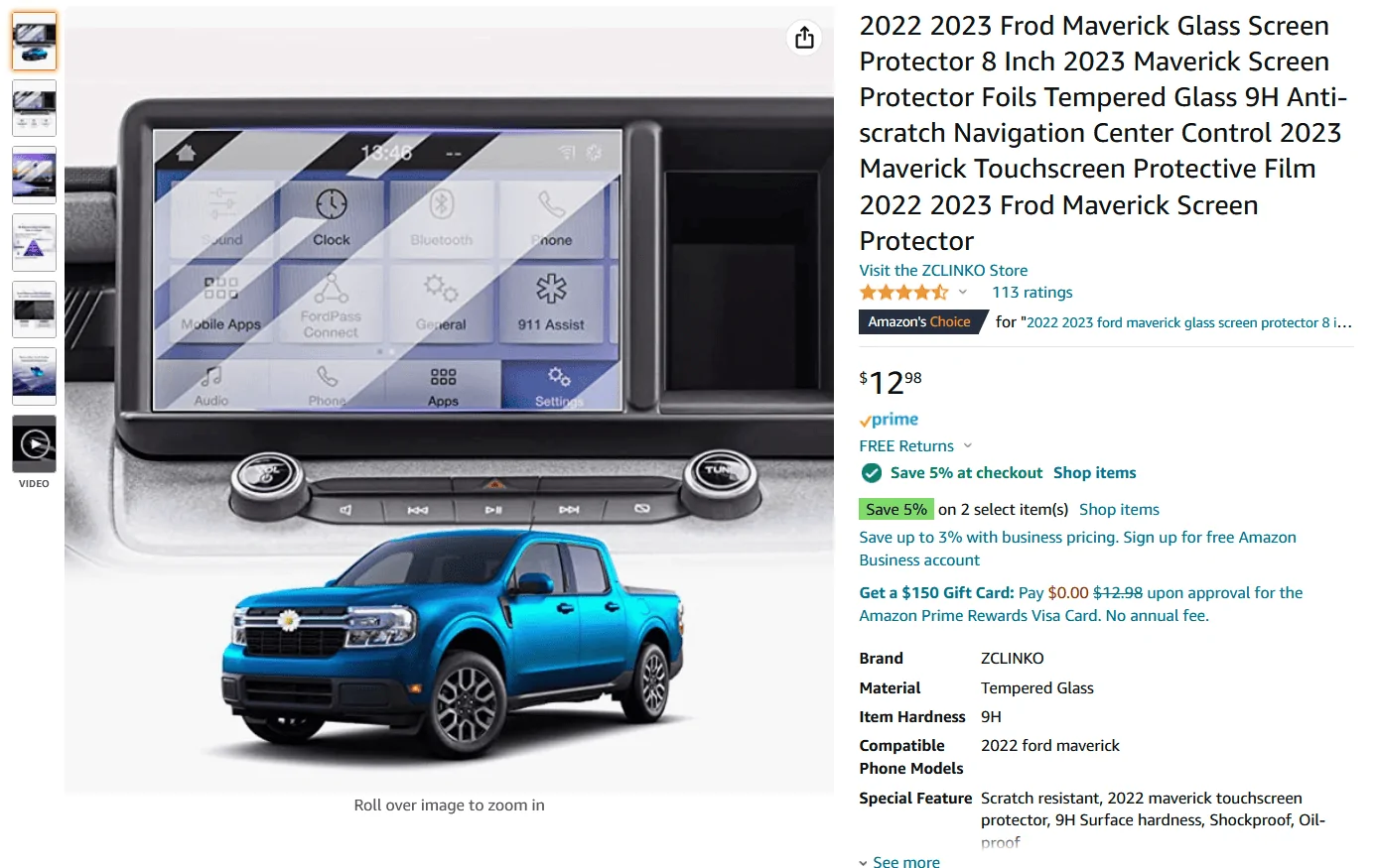 Touch screen protector | MaverickTruckClub - 2022+ Ford Maverick Pickup ...